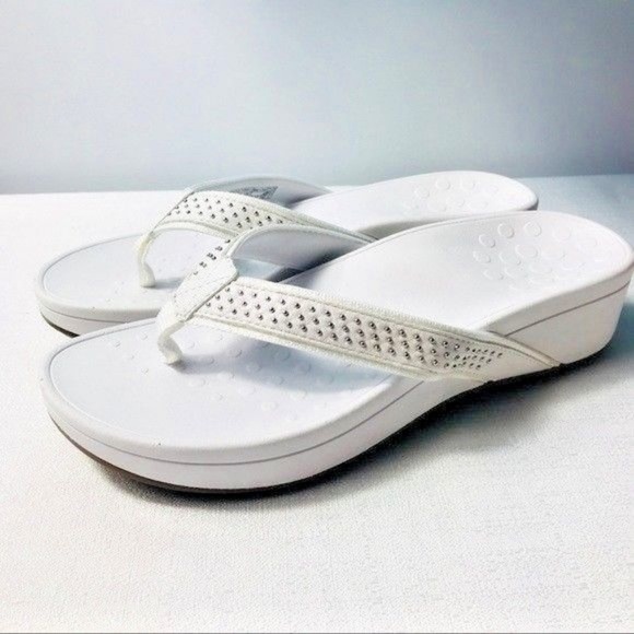 Vionic | Shoes | Vionic Wedge Wide White Sandals Flip Flop 1 | Poshmark